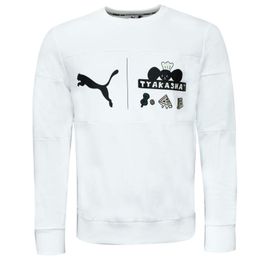 Puma x Tyakasha Herren Crew Sweatshirt Grafikdruckspuller Wei&szlig; 578421 02