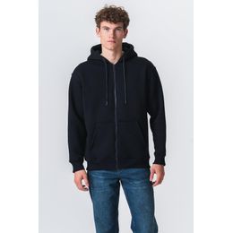 Relaxed Zip Hoodie - Marineblau