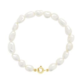 Armband Gold - Reihe echter S&uuml;&szlig;wasserperlen Barock 6-7 mm