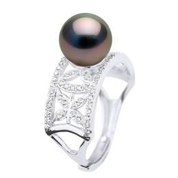 Ringschmuck - Echte Tahiti-Zuchtperle, rund 9-10 mm