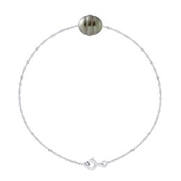 Armband echte Tahiti-Zuchtperle, eingekreist, 9-10 mm