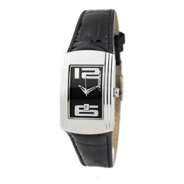Chronotech Schwarze Lederarmbanduhr Ct7017l04ac