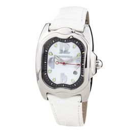 Chronotech Wei&szlig;e Lederarmbanduhr Ct7274m07ac