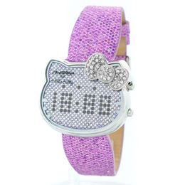 Chronotech Hello Kitty Lila Glitzer Uhr