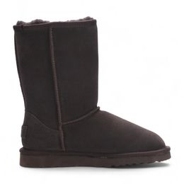 Damen Winterstiefeletten aus echtem Schaffell in Braun mit Wildleder-Optik - D&auml;mmerung