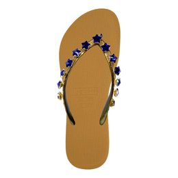 Uzurii Kleine blaue Stern-Flip-Flops Ocker