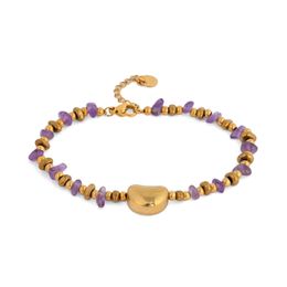 Luxenter Armband mit 18 Karat Gelbgold-Finish und nat&uuml;rlichem Amethyst &ndash; Tarthae