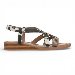 Blowfish Malibu Damen Schwarze Wei&szlig;e Micro Wedge Riemchensandalen &ndash; April