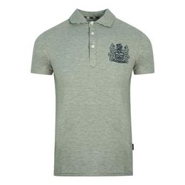 Aquascutum Aldis Crest Brust Logo Grau Polo Shirt