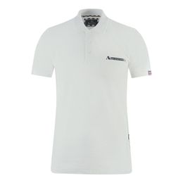 Aquascutum Boxed Logo Wei&szlig;es Polohemd
