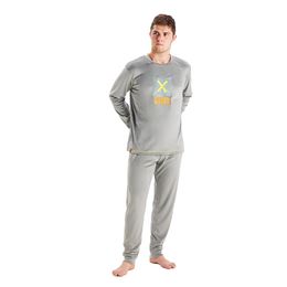 MUNICH MU3 Herren-Pyjama aus Samt mit Rundhalsausschnitt und langen &Auml;rmeln
