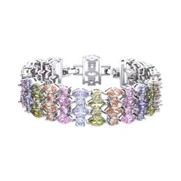 Luxenter Armband mit Silberfinish und bunten Zirkonia &ndash; Hizuli