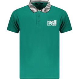Cavalli Class Gestreiftes Kragen-gr&uuml;nes Ottanio-poloshirt