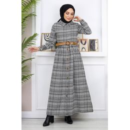 Knopf Detailed Kleid Schwarz