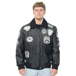 Herren Top Gun A2 Leder Bomberjacke-San Diego