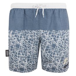 GUGGEN Mountain Herren Badehose Kariert Grau Wei&szlig;