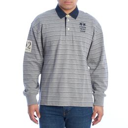 La Martina Herren-Poloshirt mit bequemer Passform und langen &Auml;rmeln UMP304-JS336
