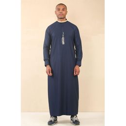 Blauer Herren-Thobe, arabische saudi-arabische emiratische islamische Kleidung, Jubba-Robe