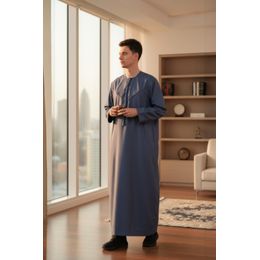 Herren Blau Eid Marokkanische Jubba Robe Djellaba Ramadan Eid Thobe LFS-HM11
