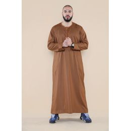 Herren Braun Jubba Saudi Islamisch Arabisch Eid Emirati Kaftan Jubbah Quaste Robe