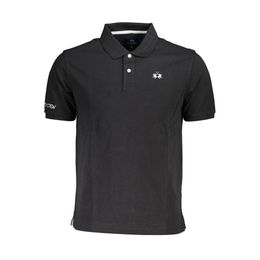 La Martina Schwarzes Baumwoll-Herren Polo-Shirt