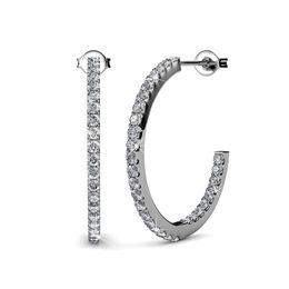 Creolen Simply - Silber und Kristall