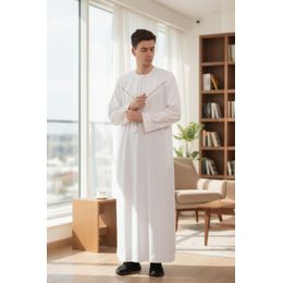 Herren Wei&szlig;e Eid Marokkanische Thobe Robe Djellaba Ramadan Eid Jubba LFS- HM10