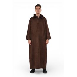 Marokkanische Jubba-Robe f&uuml;r Herren mit Kapuze f&uuml;r Eid, Braun, Ramadan Eid Thobe &ndash; HM12