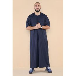 Marineblauer Thobe Jubba islamischer arabischer marokkanischer Saudi-Kaftan mit Rei&szlig;verschluss