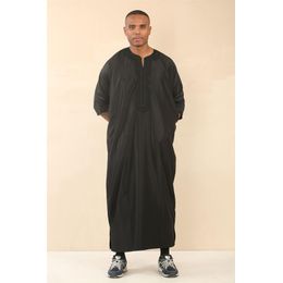 Schwarze marokkanische Thobe Djellaba Jubba Robe f&uuml;r Herren Eid