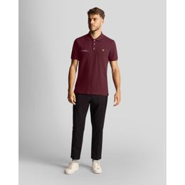 Lyle & Scott Men's Lyle and Scott Plain Polo Shirt Co-Ordinates Print in Burgundy