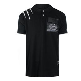 Plein Sport - Schwarzes Poloshirt Mit Kratzern An Der Schulter