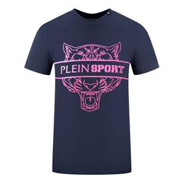 Plein Sport Tigerhead Bold Logo Marineblau T-Shirt