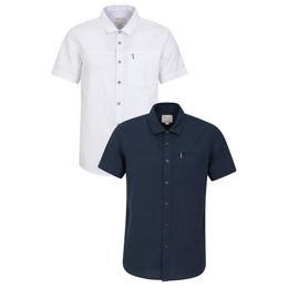 Mountain Warehouse - "Coconut" Hemd f&uuml;r Herren(2er-Pack) kurz&auml;rmlig (Dunkelblau/Wei&szlig;)