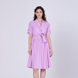 Hemdblusenkleid mit asymmetrischem G&uuml;rteleinsatz