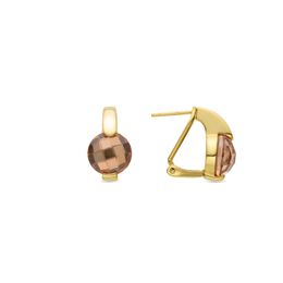 Luxenter Ohrringe aus 925er Sterlingsilber mit champagnerfarbenen Zirkonia, veredelt mit 18 Karat Gelbgold &ndash; Laram