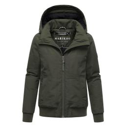Marikoo Damen Winterjacke Mooni 16 im sportlichen Bomber-Stil mit Kapuze