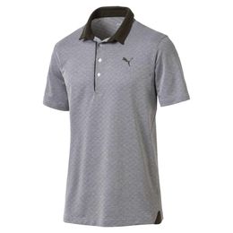 Puma Diamond Jaquard Grey/Khaki Performance Fit Herren Golf Polo Shirt 576125 04