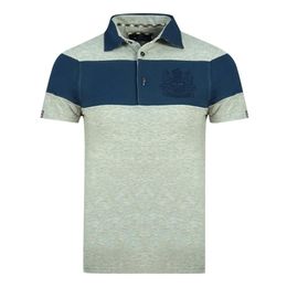 Aquascutum Farbe Block Aldis Wappen Brust Logo Grau Polo-Shirt