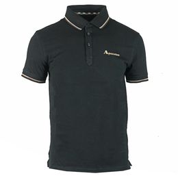 Aquascutum Markenlogo Schwarzes Poloshirt