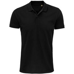 SOLS Herren Planet Pique Bio-Poloshirt (Schwarz)