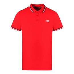 Cavalli Class Zwillings-Spitzenkragen Wei&szlig;es Logo Rotes Polo-Shirt