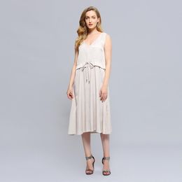 Midikleid mit V-Ausschnitt und verstellbarer Taille