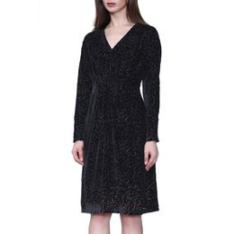 Samtkleid mit V-Ausschnitt und Fledermaus&auml;rmeln