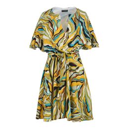 Lebhaftes Safari-Wickelkleid aus Viskose
