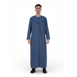 Herren Eid Blaue marokkanische Thobe Robe Djellaba Ramadan Eid Jubba- HM10