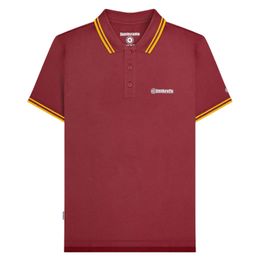 Lambretta - "SS25" Poloshirt f&uuml;r Herren (Burgunderrot/Gold)