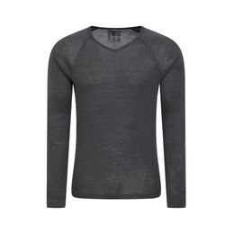 Mountain Warehouse Herren Merinowolle V-Ausschnitt Basisschicht Top (grau)