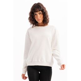 JUSTEVER Rundhals-Sweatshirt-Trainingsoberteil mit Basic-Muster, ecru, Damen - Aura