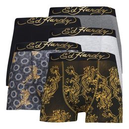 Ed Hardy 5er-Pack Herren Baumwoll Atmungsaktive Boxershorts - Carno Kollektion